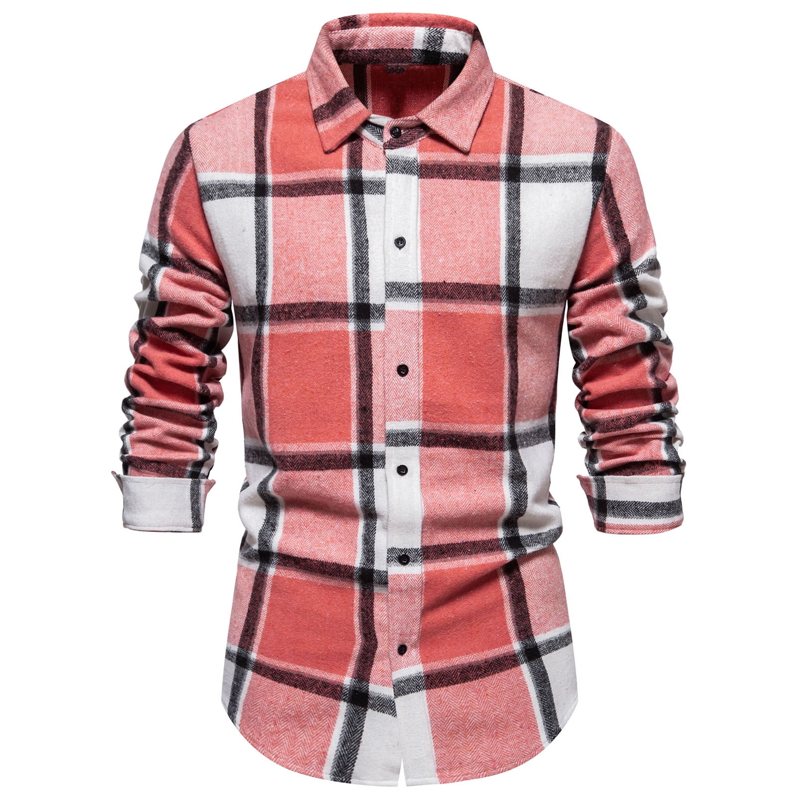 Awdenio Spring Shirts for Men, Men Casual Fashion Plaid Turn-down ...