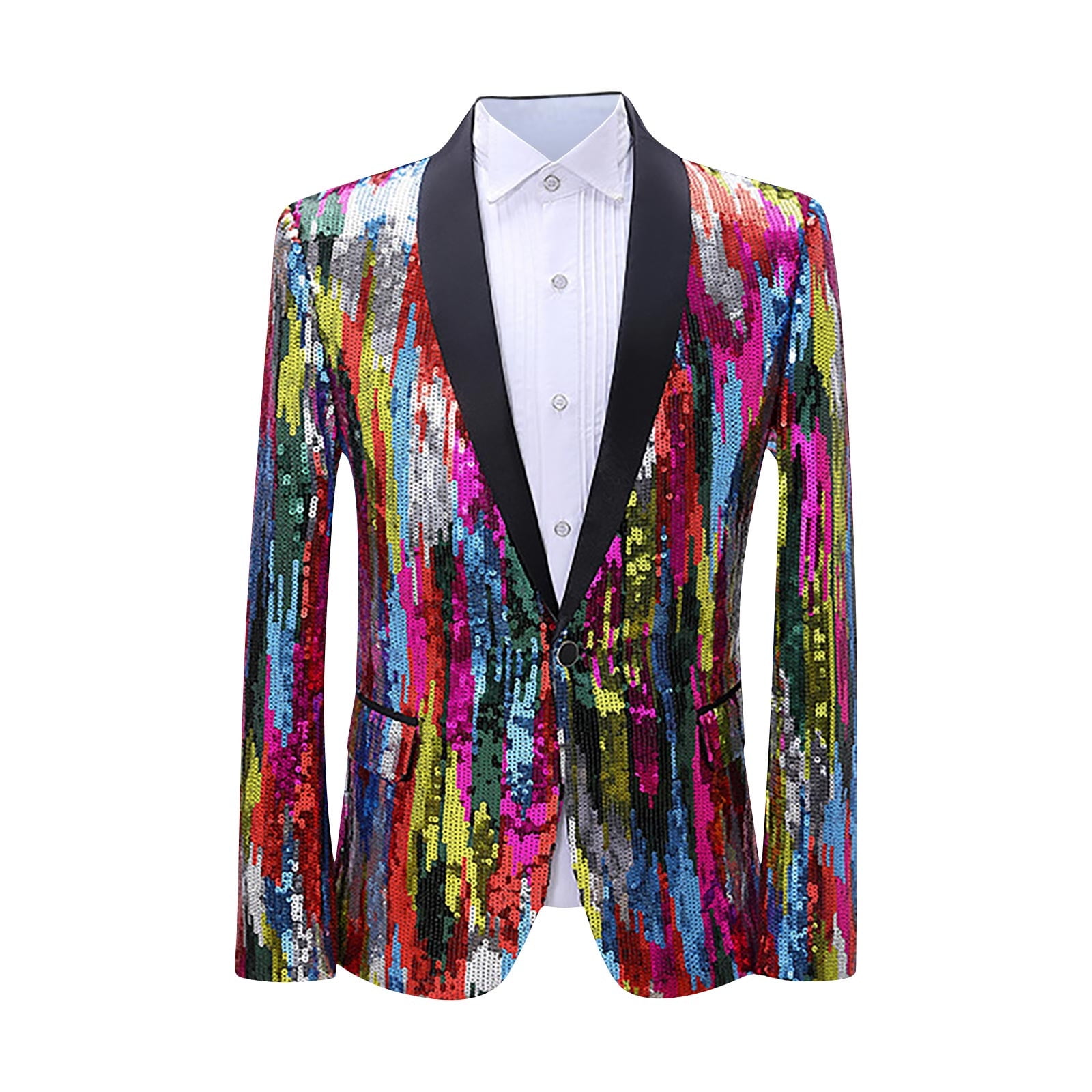 Awdenio Man Suits Set Prom Jacket Party Shiny Tuxedo Banquet ...