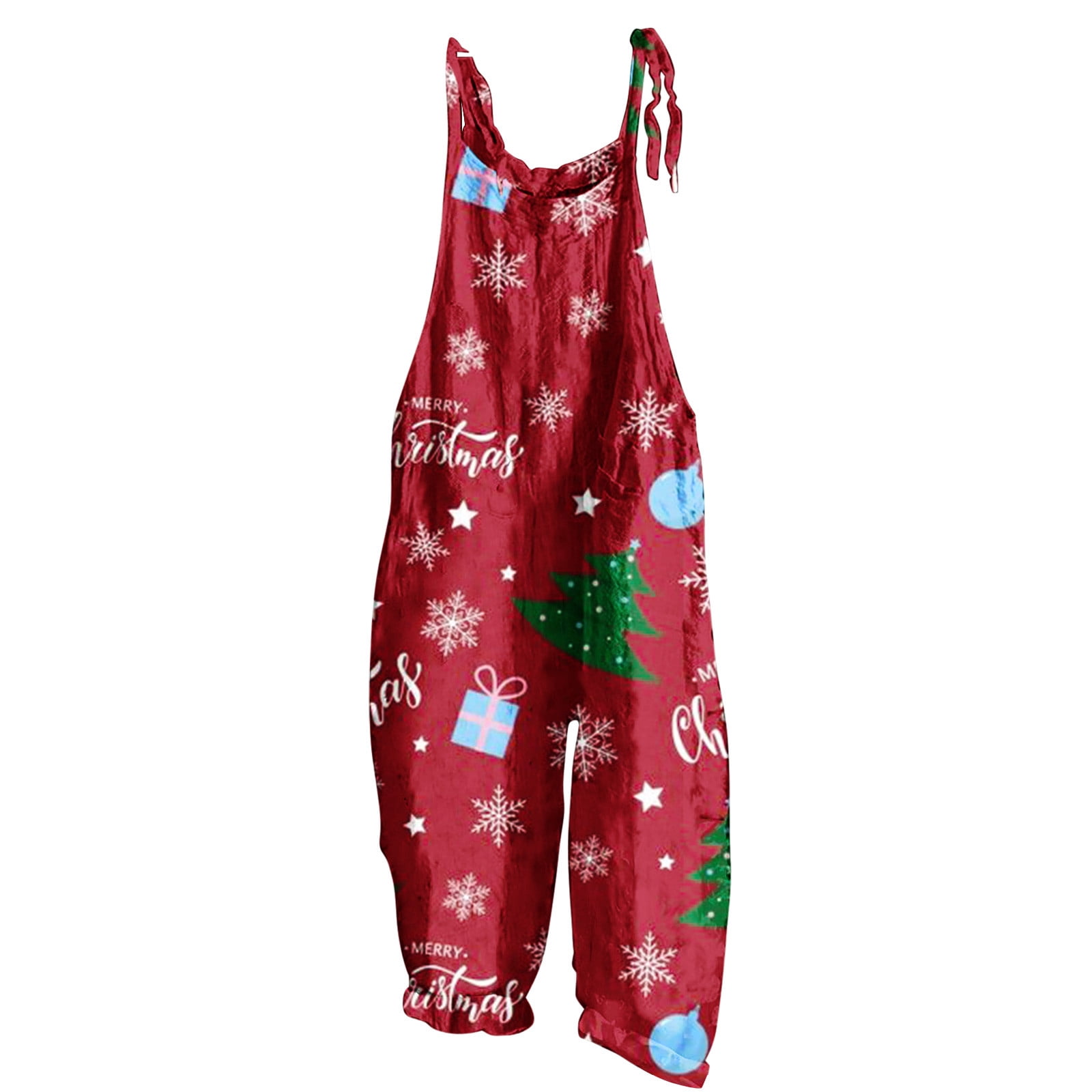 Awdenio Suspender Trousers for Women Christmas Printed Sleeveless ...