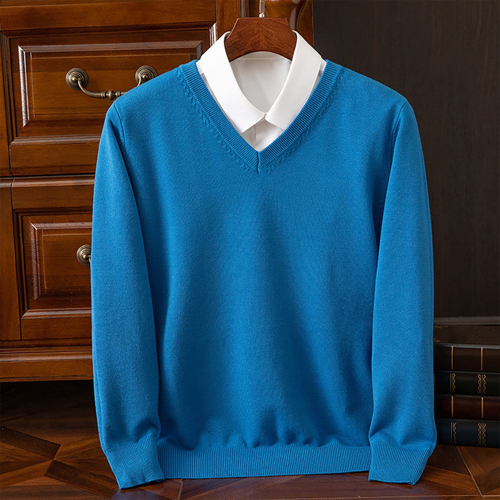 Awdenio Sweater for Men Classic Long Sleeve Basic Knitwear Pullover ...