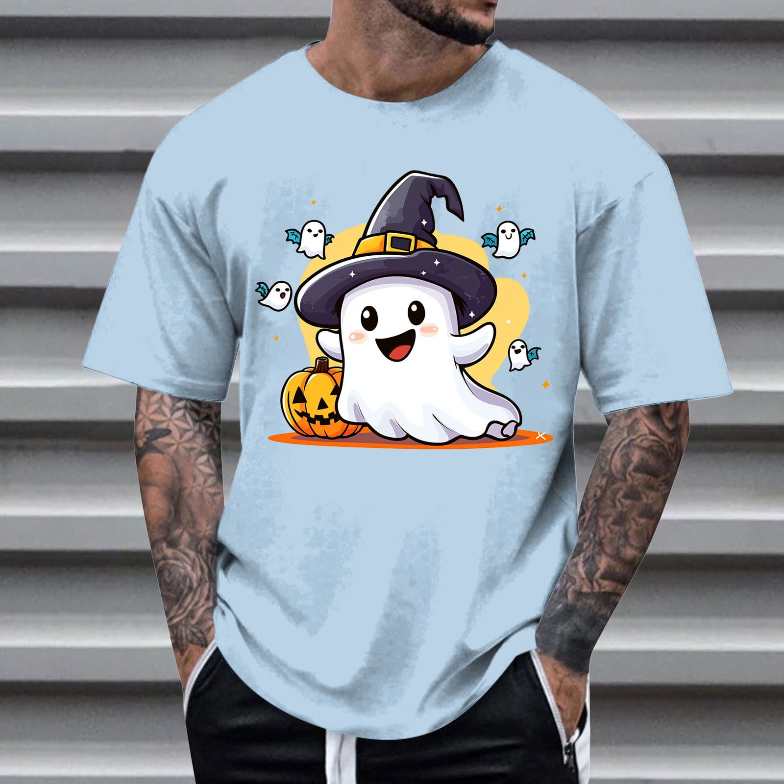 Awdenio T Shirts for Man Ghost Shirt Loose Fit Round Neck Cute Funny ...