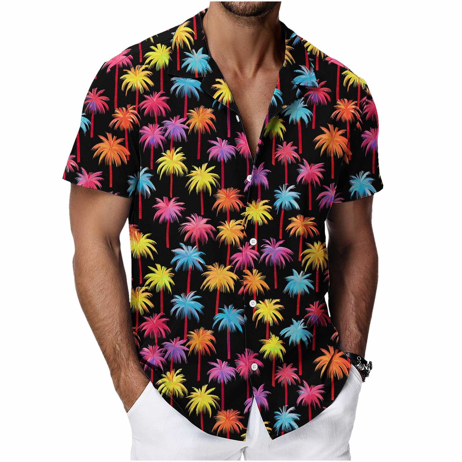 Awdenio T Shirts for Man Hawaiian Shirt Short Sleeve Summer Beach ...