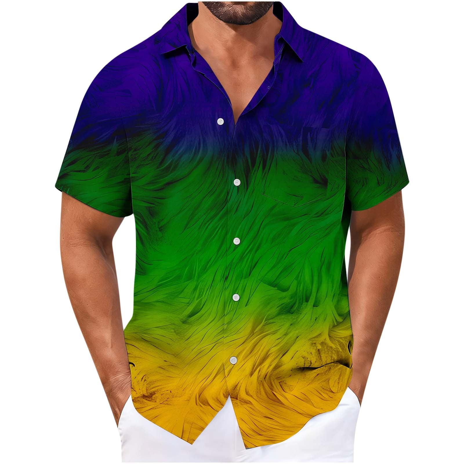 Awdenio T Shirts for Man Print Short Sleeve Regular Fit Hawaiian Casual ...
