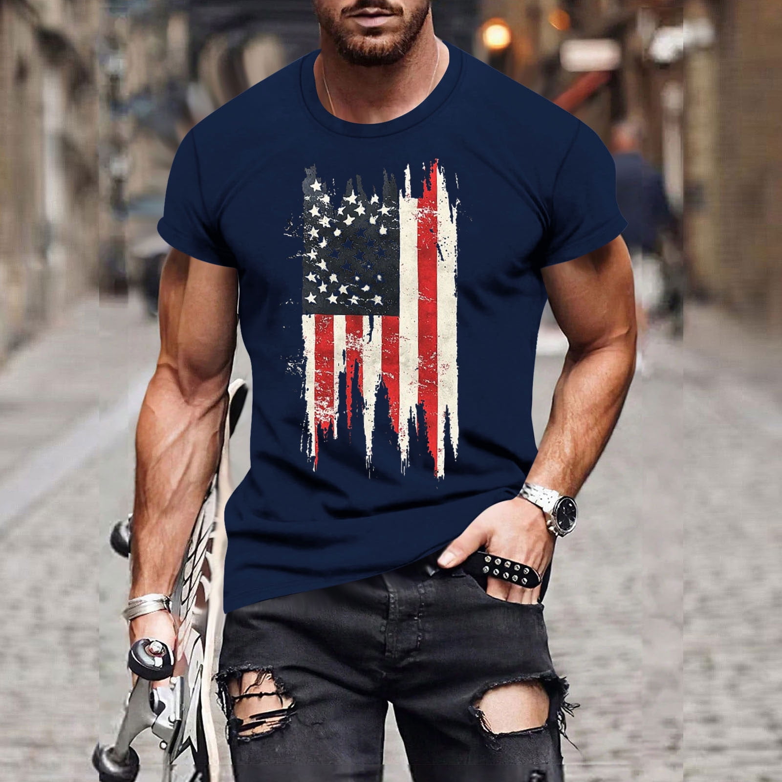 Awdenio T shirts for Man American Flag Shirts Men: 4th of July ...