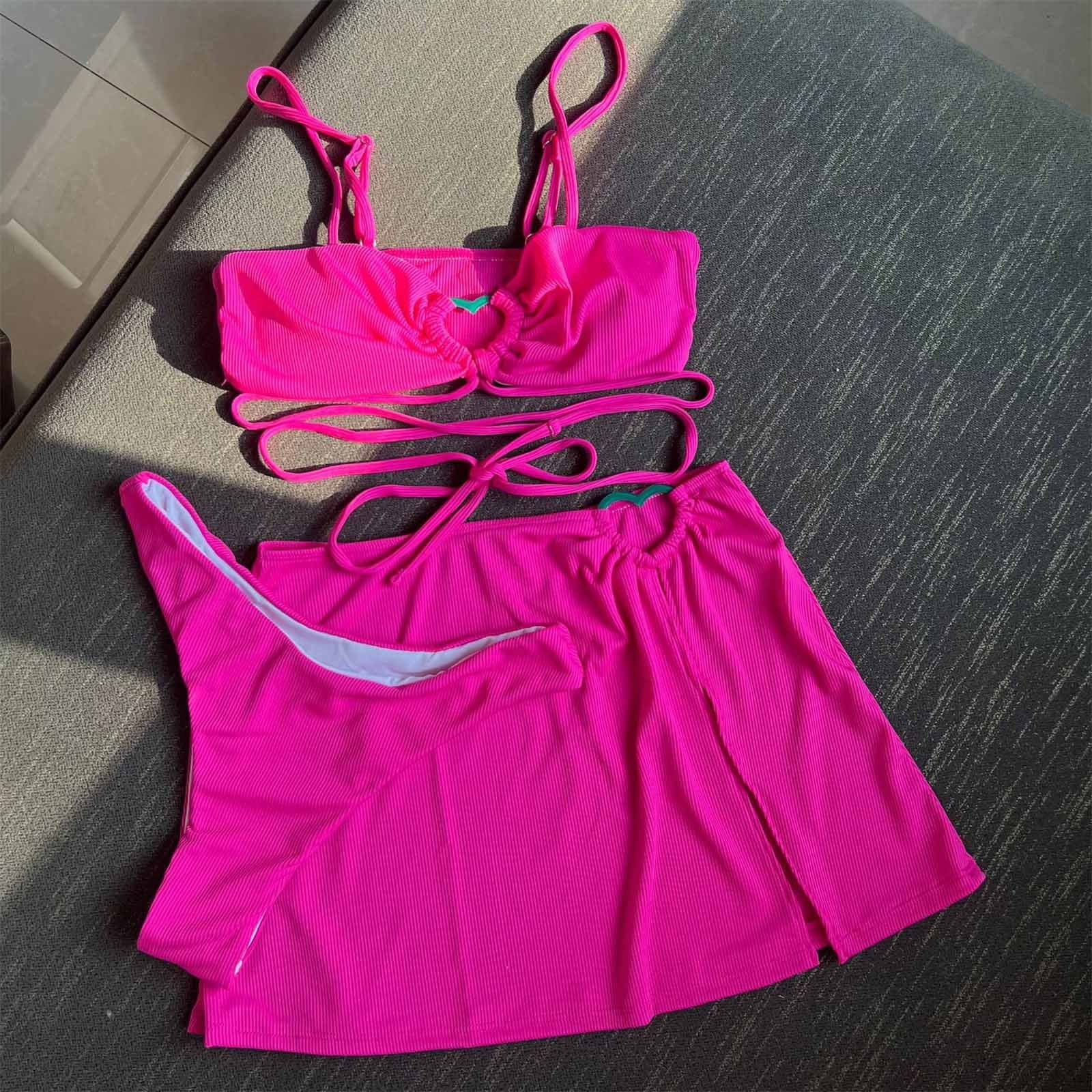 Awdenio Tankini Swimsuits for Women Tummy Control Color Block 2 Piece ...