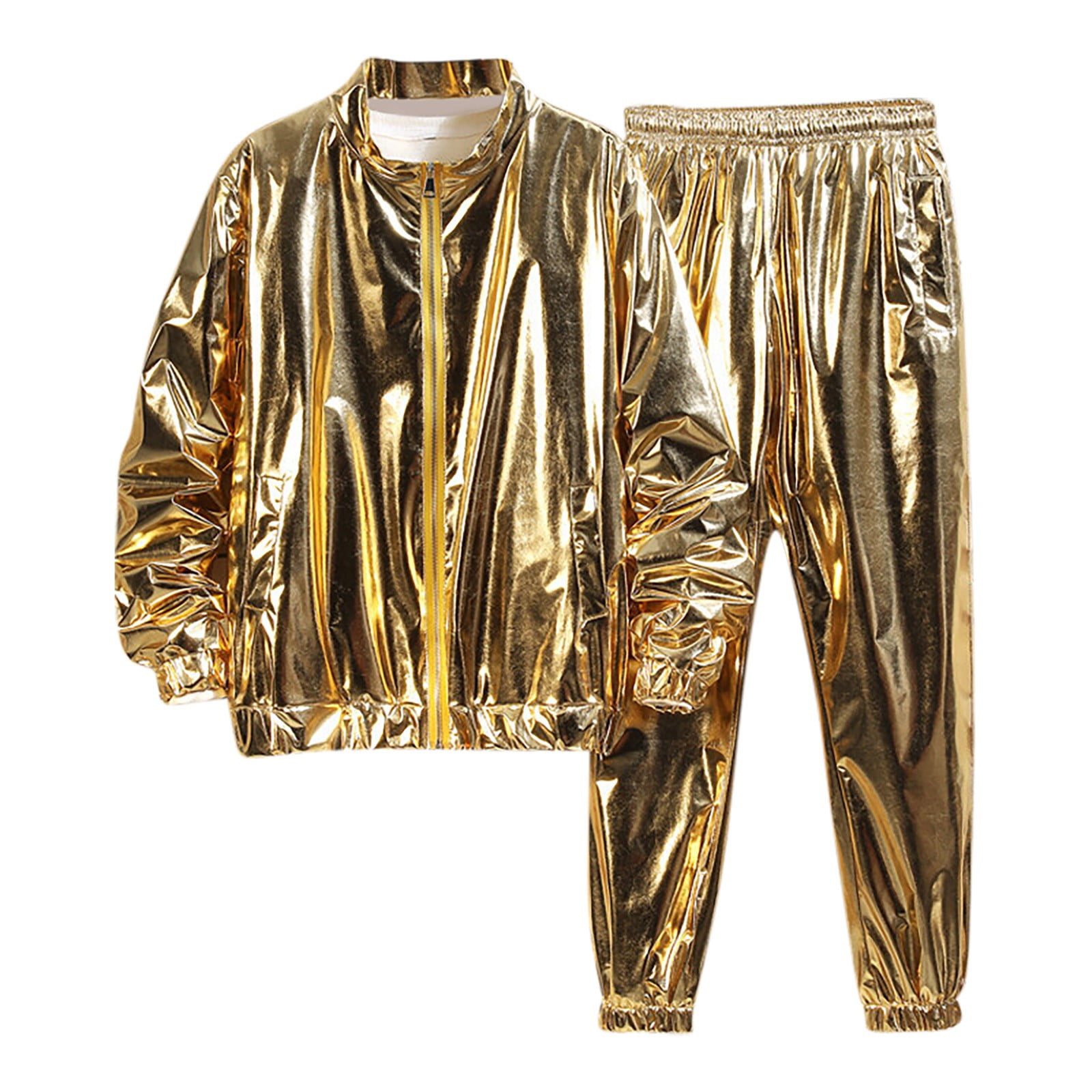 Awdenio Tshirts Shirts for Men Hip Hop Dance Costumes Shiny Metallic ...
