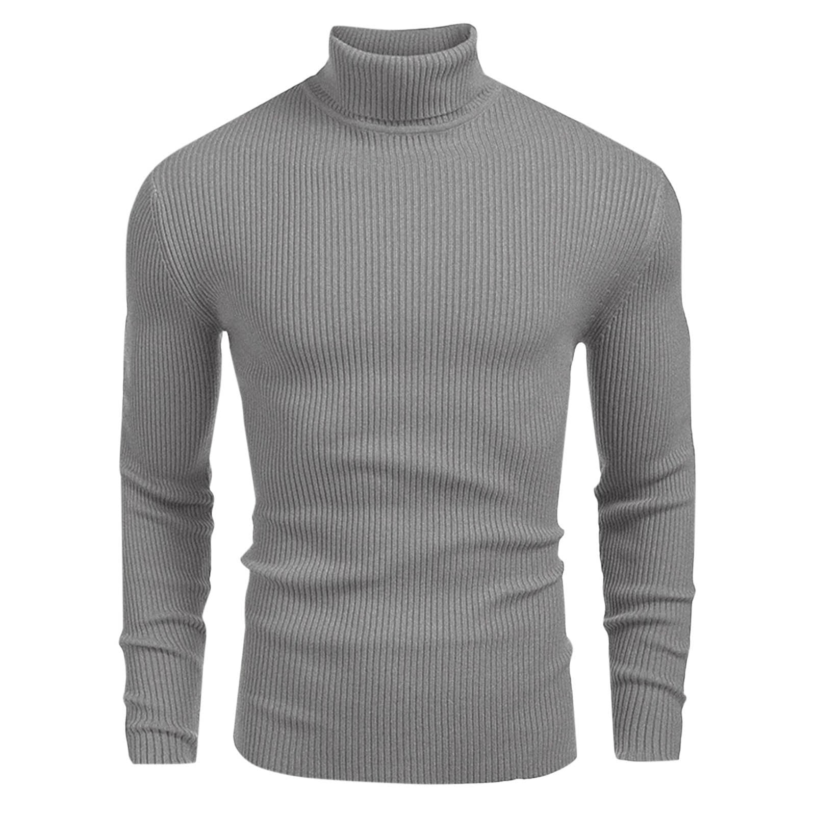 Awdenio Turtleneck Sweater Slim Fit Turtle Neck Sweater for Men Long Sleeve Pullover Sweater ...