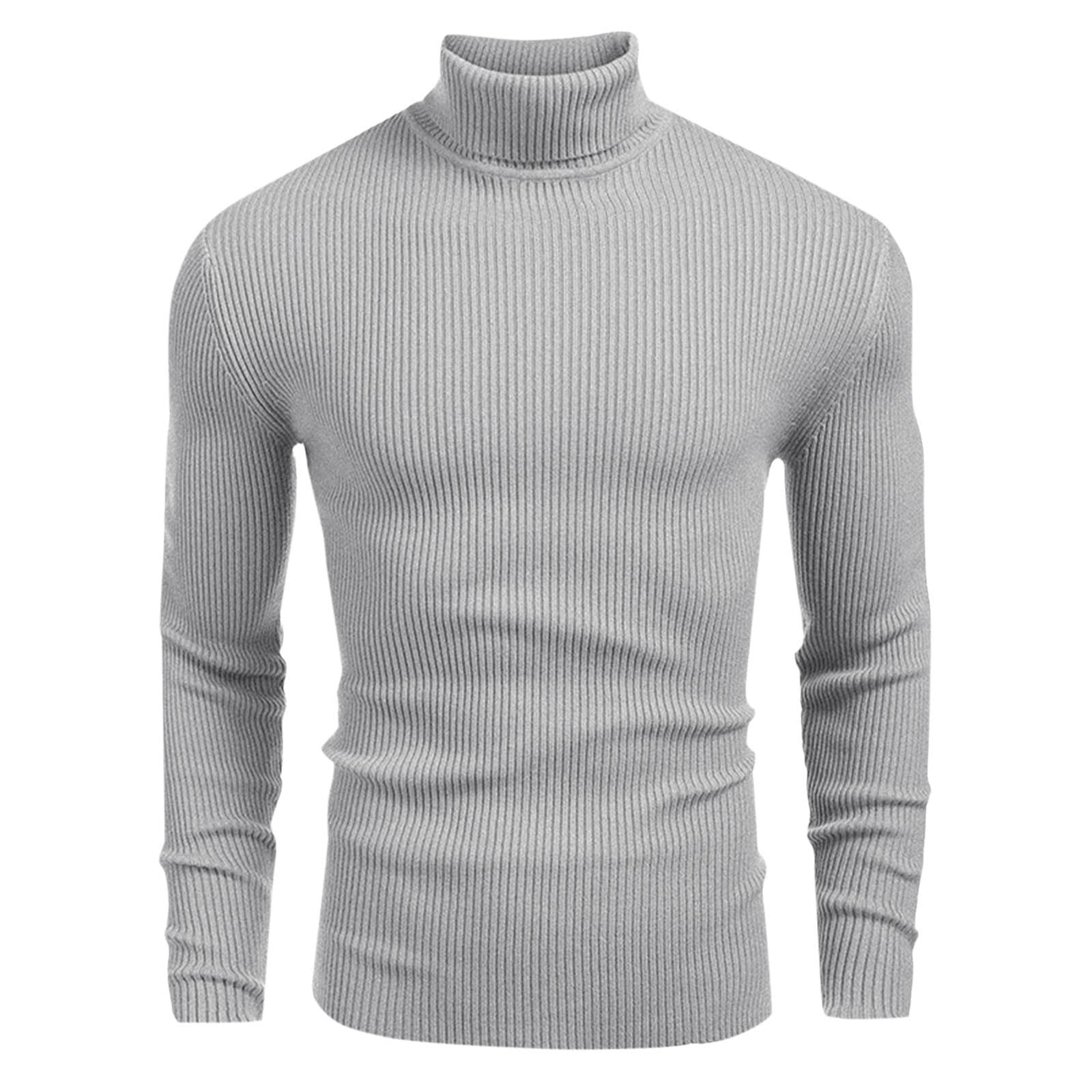 Awdenio Turtleneck Sweater Slim Fit Turtle Neck Sweater for Men Long ...