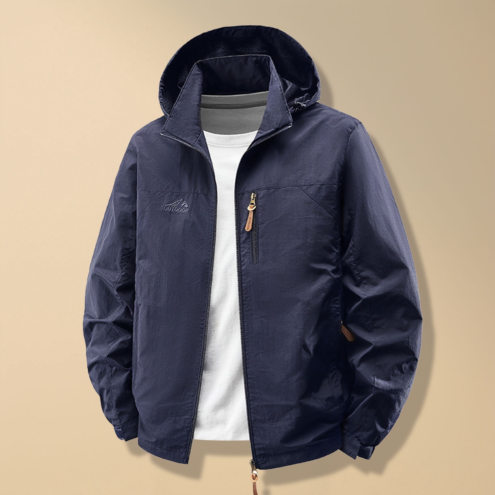 Awdenio Winter Coats for Men Lightweight Zip Up Jacket with Hood Long ...