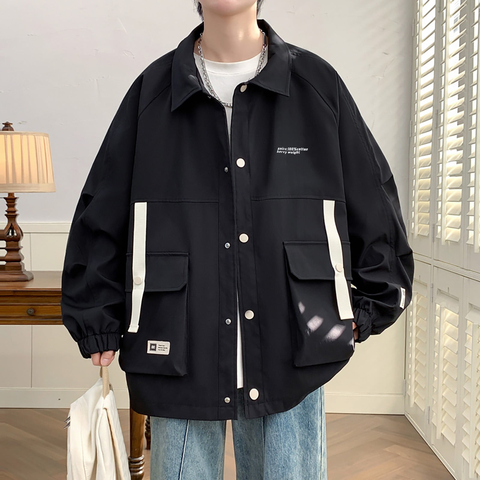 Awdenio Winter Jackets for Men Oversized Baseball Bomber Jacket Men ...