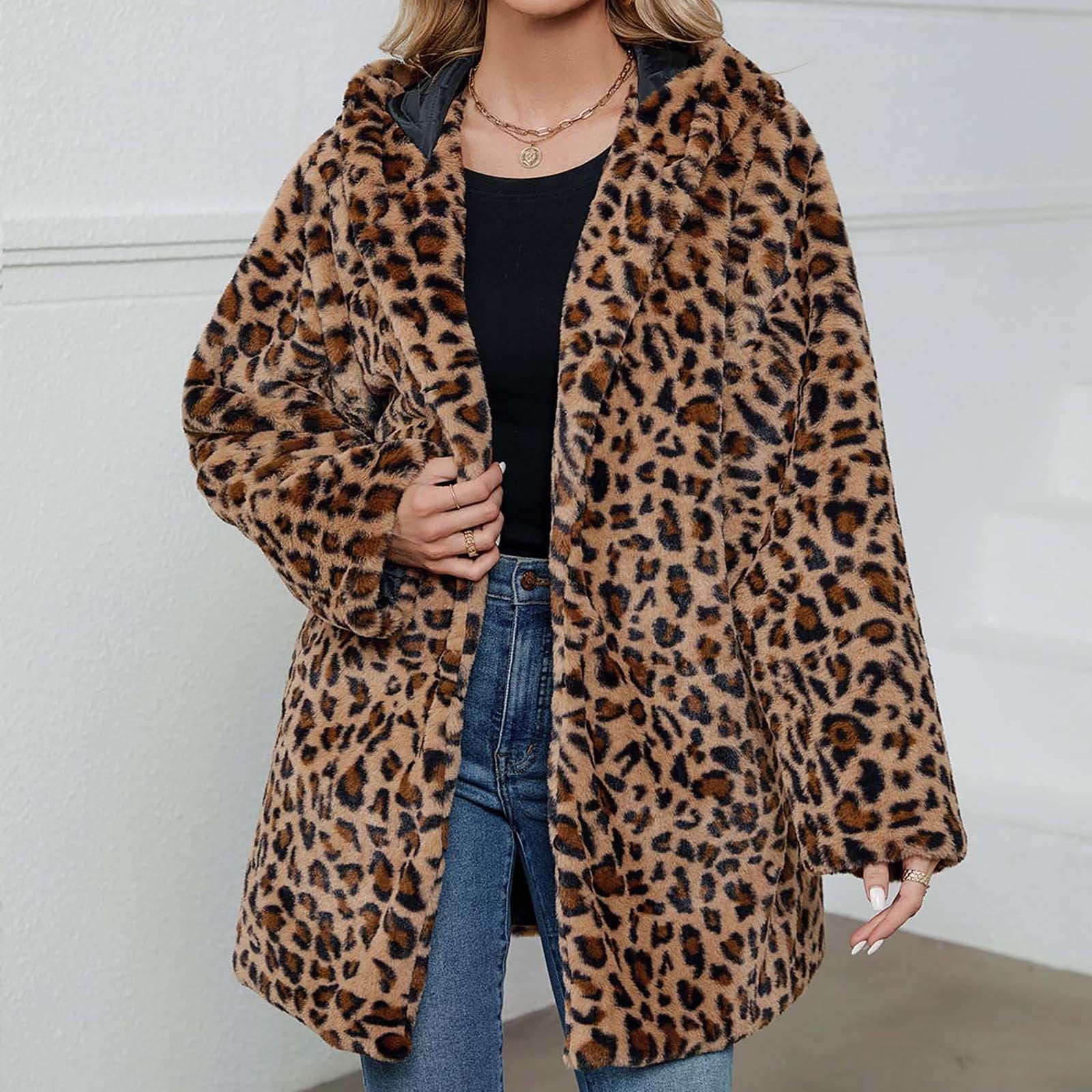 Awdenio Women's Fur & Faux Fur Jackets & Coats, Womens Ladies Warm Faux ...