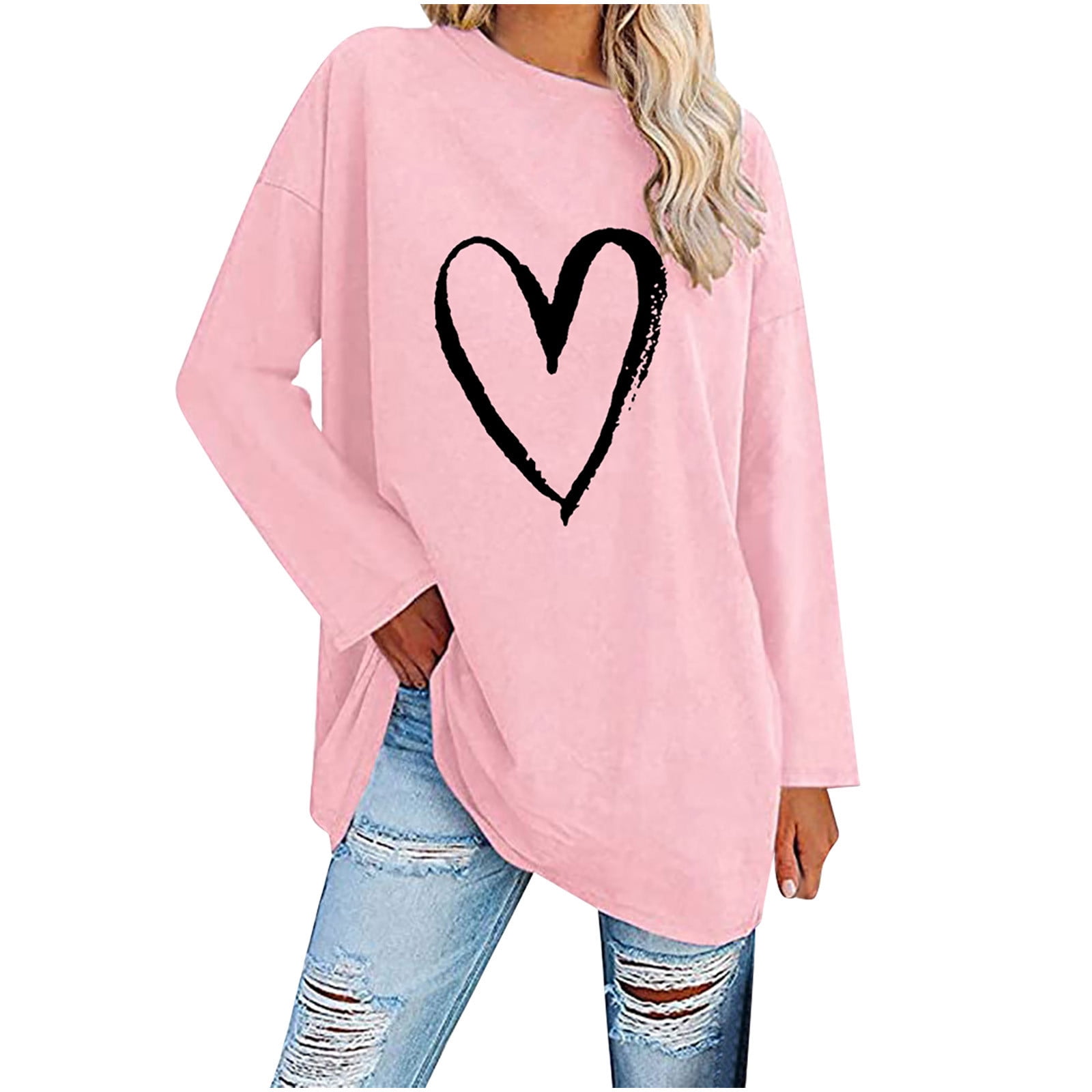 Awdenio Womens Tops , Women Classic Floral Print Crewneck Long Sleeve ...