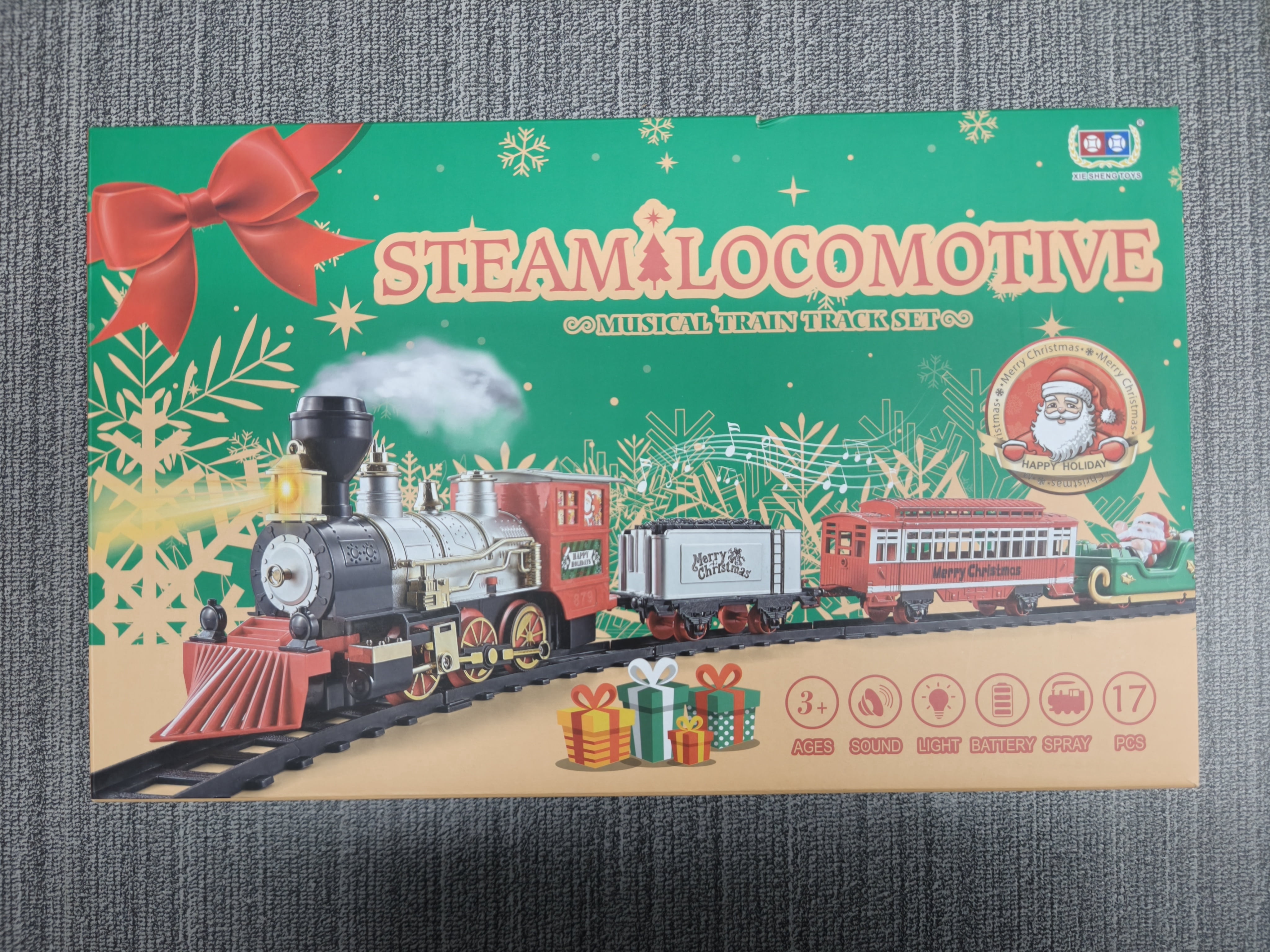 Awecheer Battery-Powered Electric Steam Train Set, Large Size ...