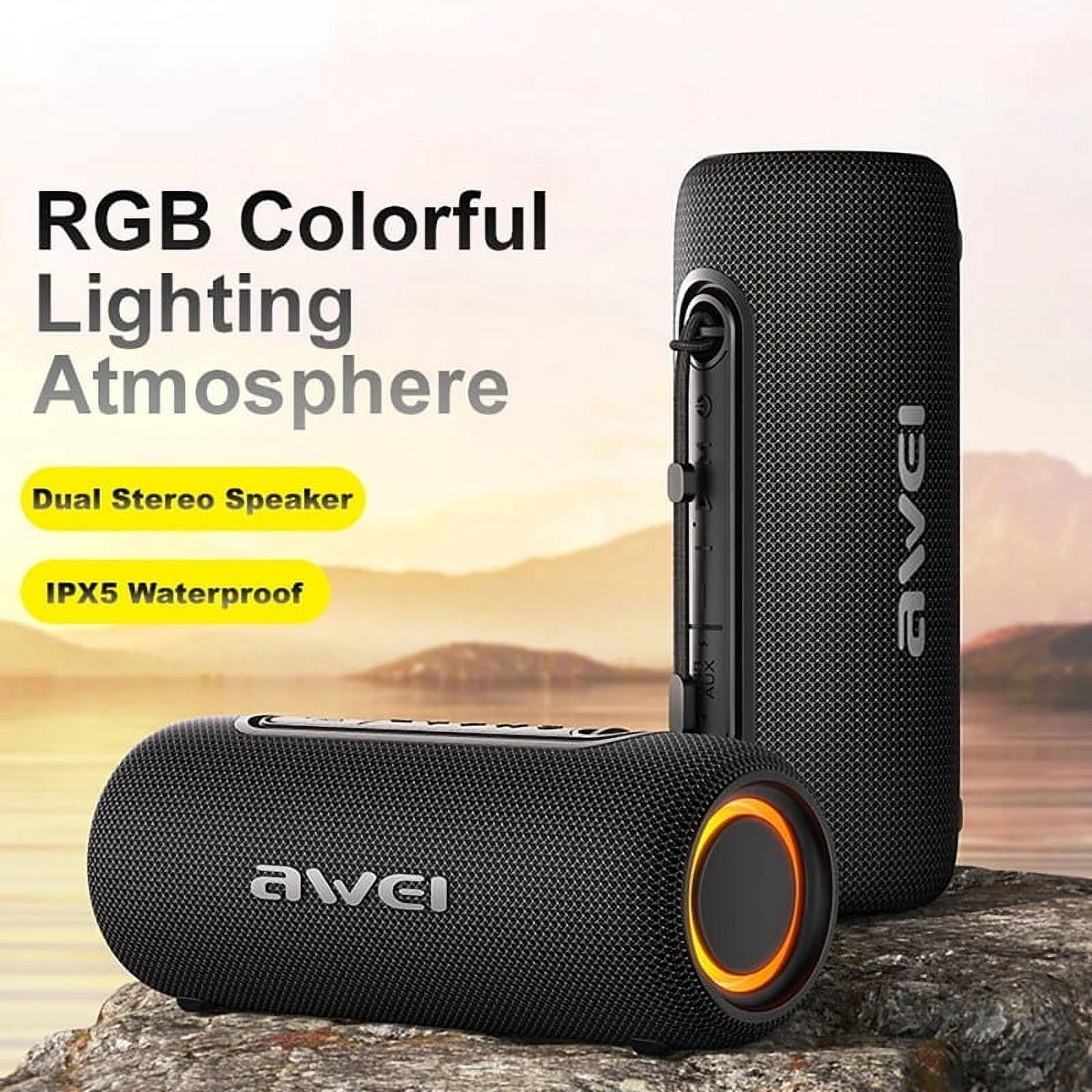 Awei KA8 Bluetooth TWS Speaker Dual Speaker Stereo LED Flashing Outdoor ...