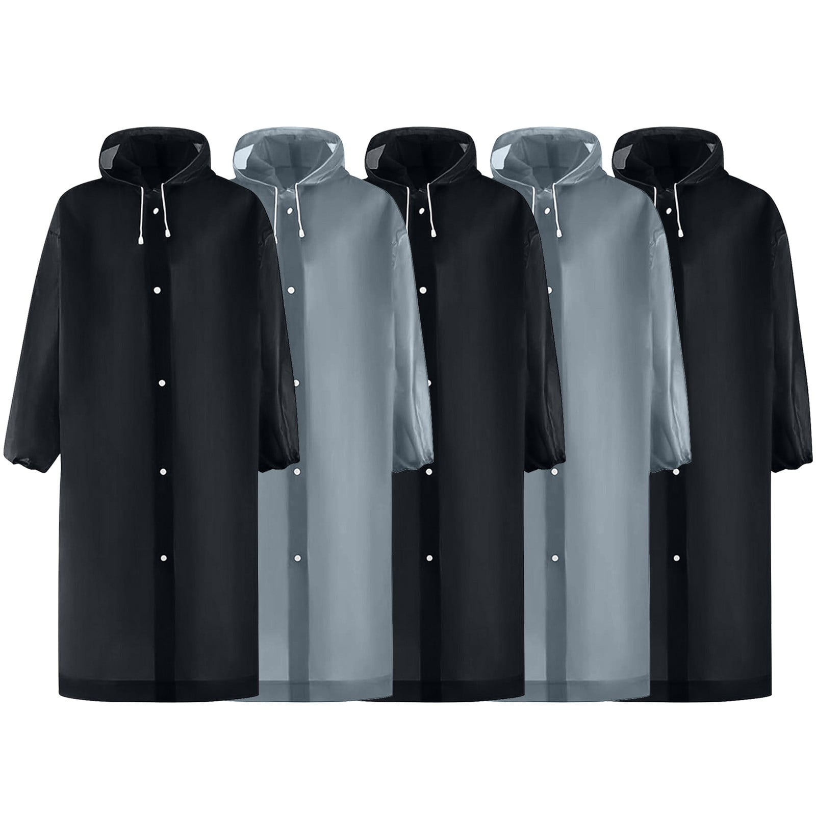 Awenio Rain Coats for Men Rain Ponchos for Adults Portable Reusable Raincoat 5 Pack with ...