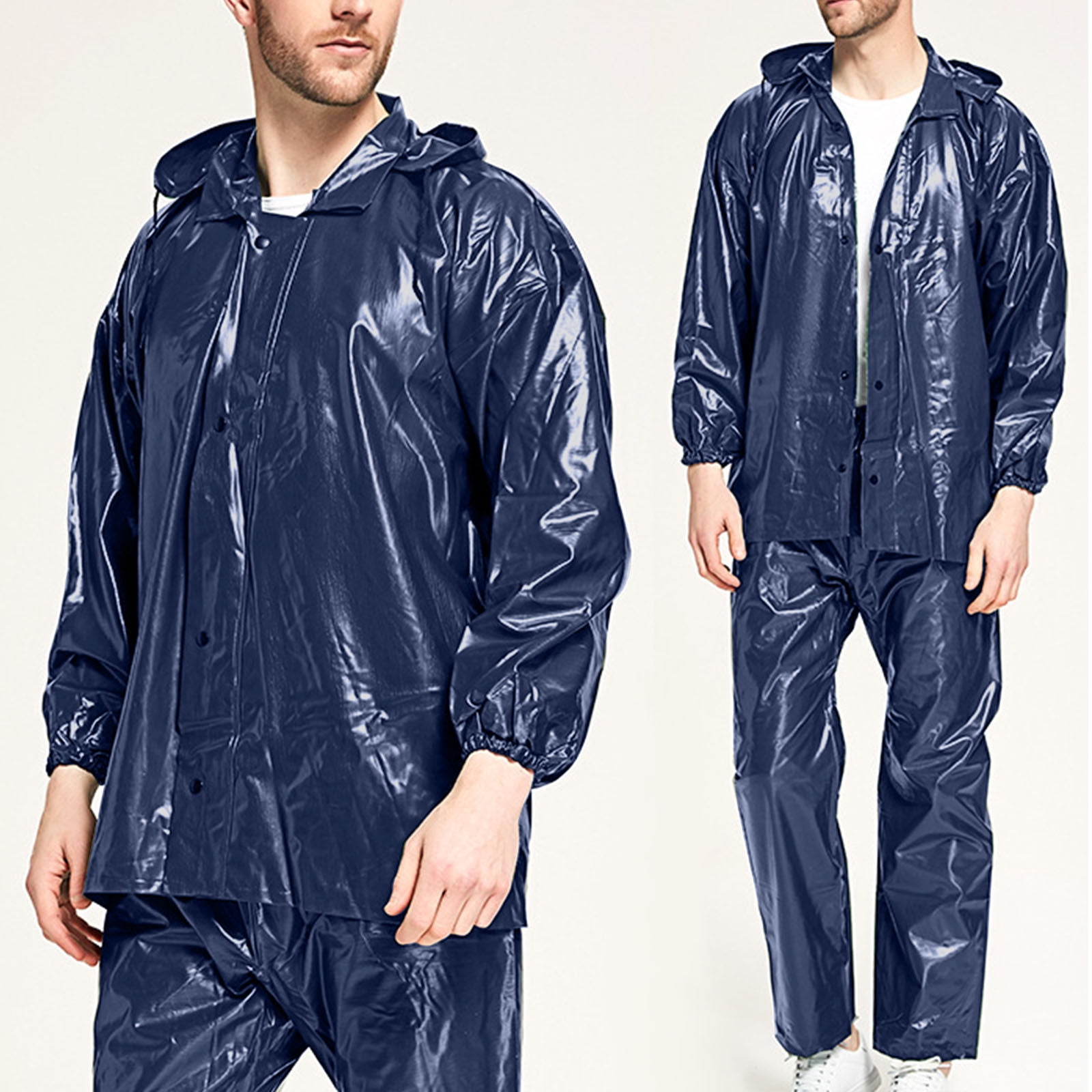 Awenio Rain Coats for Men Rain Suit Workwear Jacket & Pants Set, Foul ...