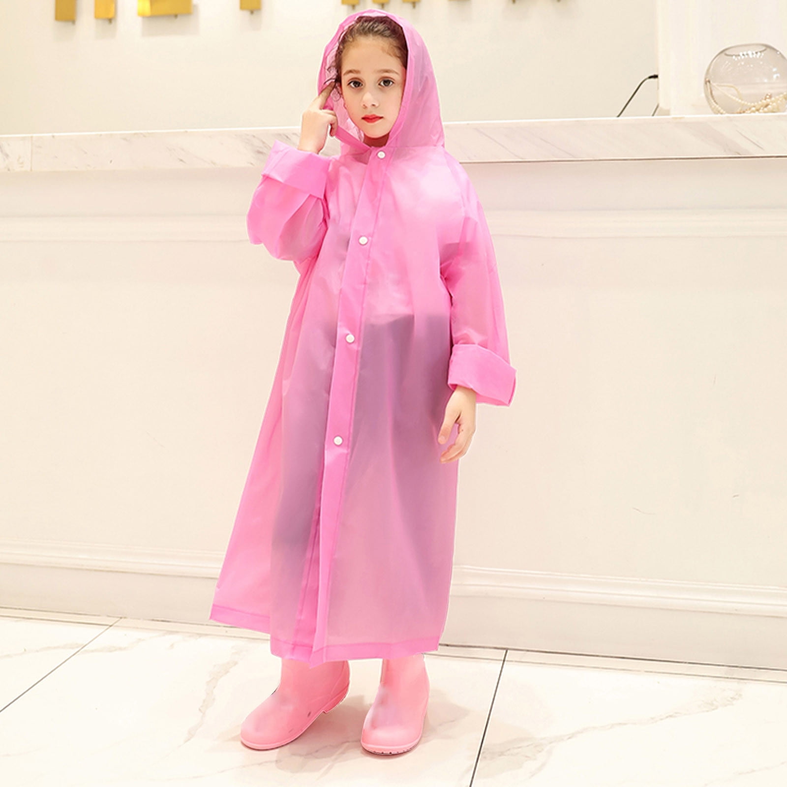 Awenio Womens Rain Jacket Reusable Raincoat Rain Poncho Jacket Slicker ...