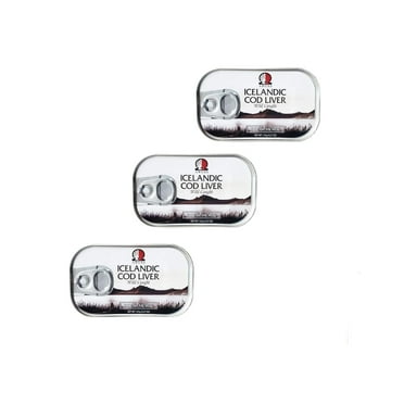 ICAN Iceland Cod Liver, Wild Caught, 4.27 oz Cans, Pack of 4, Fish Oil ...