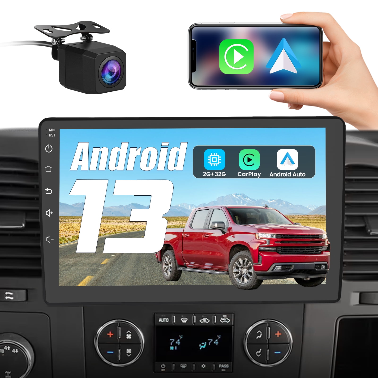 Awesafe Car Radio Stereo 2+32GB for Chevy Chevrolet Silverado 2007-2013 ...