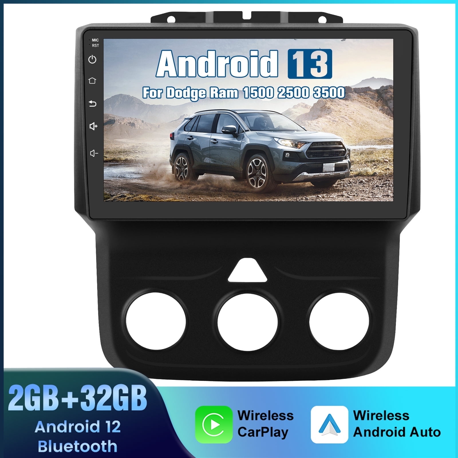 Awesafe Wireless Carplay Car Stereo for Dodge Ram 2013-2019 1500 2500 ...