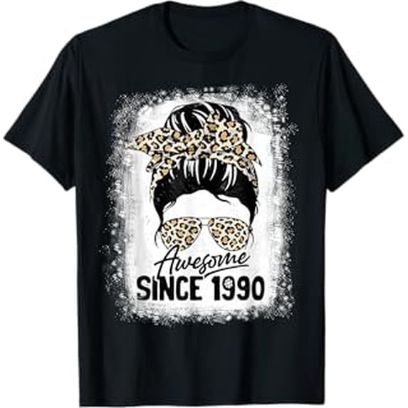 Awesome 32 Years Old Leopard Print T-Shirt for 32th Birthday ...