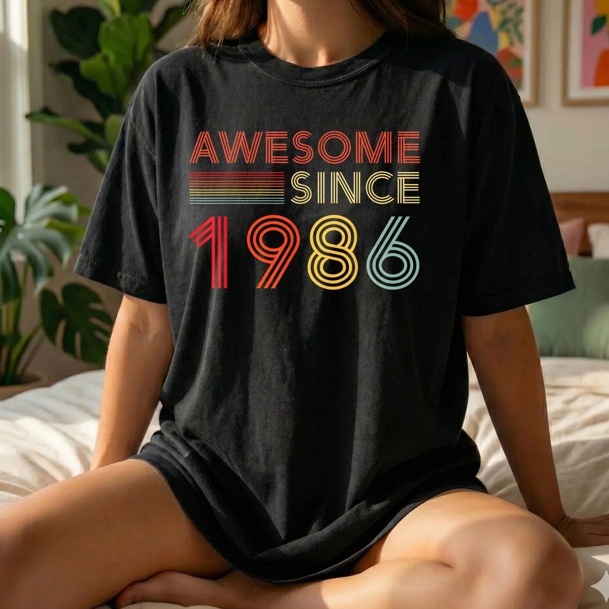 Awesome 40th Birthday T-Shirt for Men - Retro Comfort Colors Tee ...