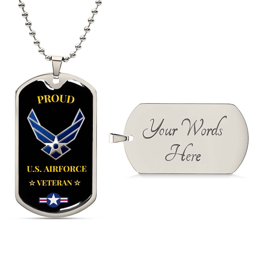 Awesome Airforce dog tag - Graphic Military Dog Tag Necklace (Optional ...
