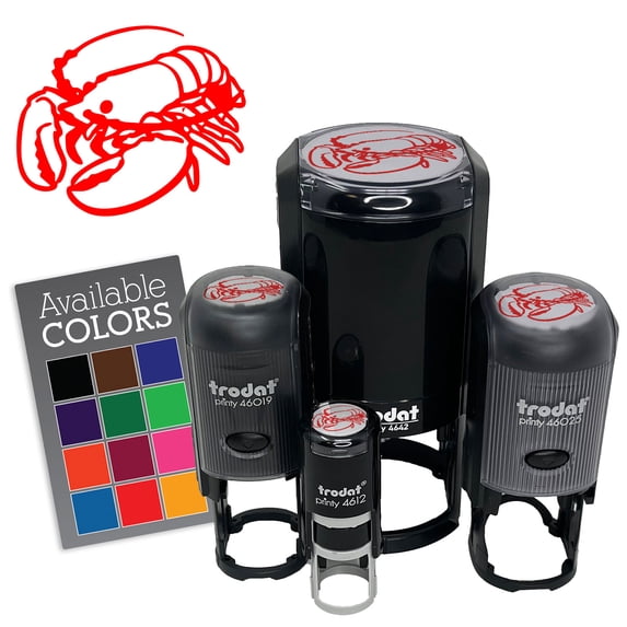 Awesome Atlantic Lobster Seafood Crustacean Self-Inking Rubber Stamp ...