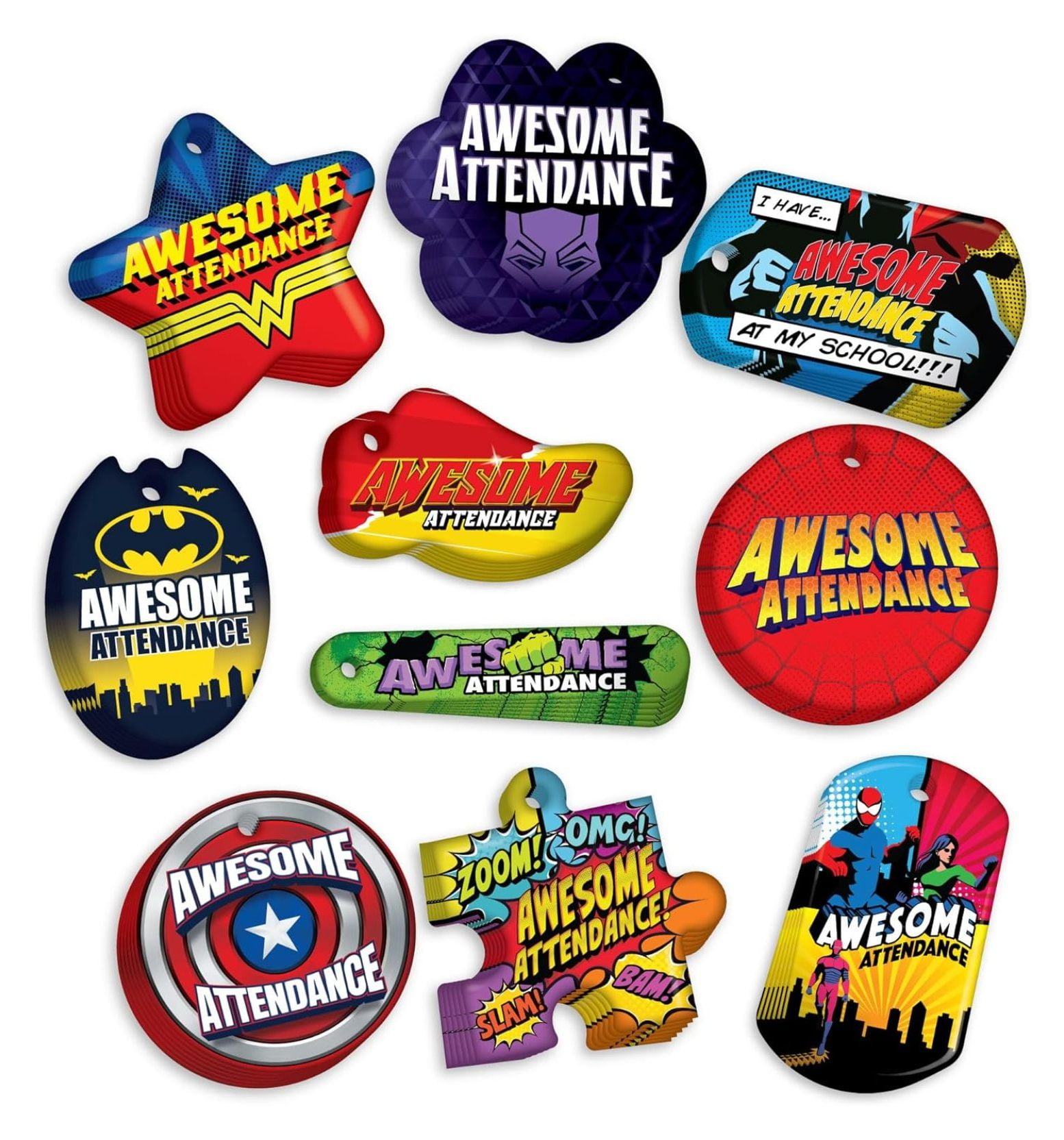 Awesome Attendance Heroes Brag Value Pack to Improve Student School ...