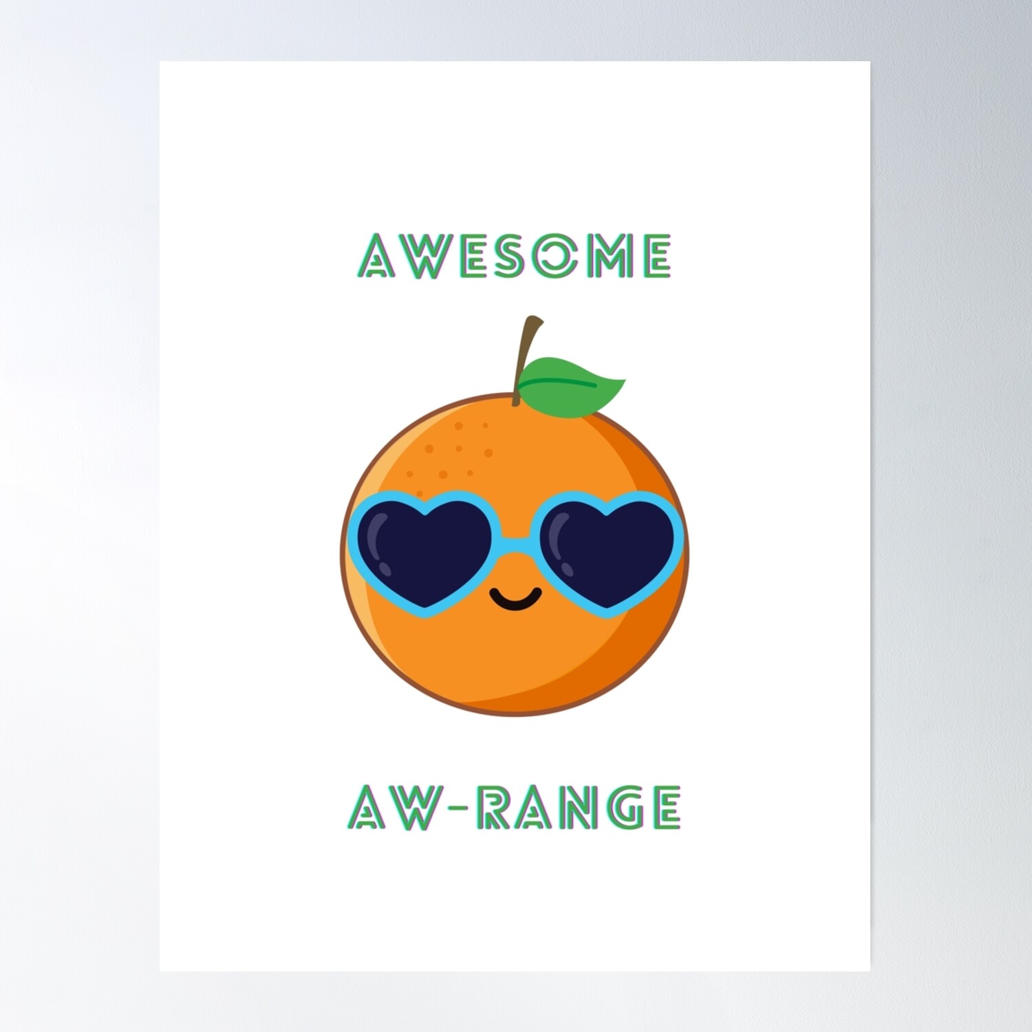 Awesome Aw-Range Cute Orange Logo Poster Wall Art, Modern Wall Decor ...