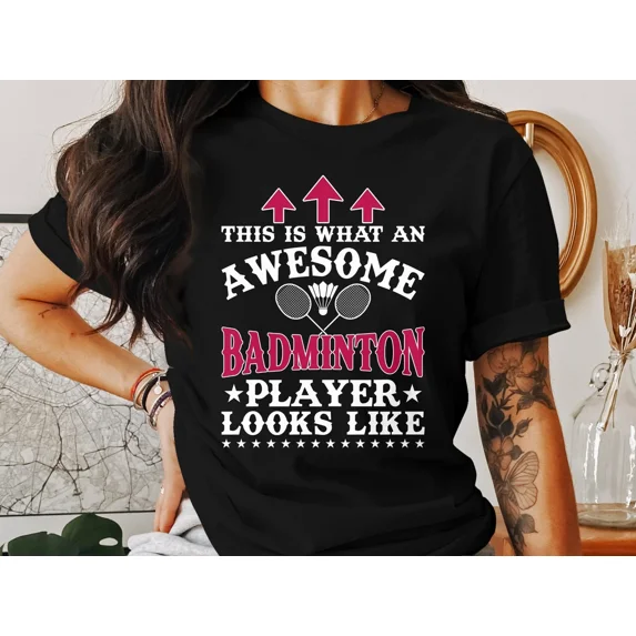 Awesome Badminton Player Cool Smash Gift Tee for Players and Shuttle ...