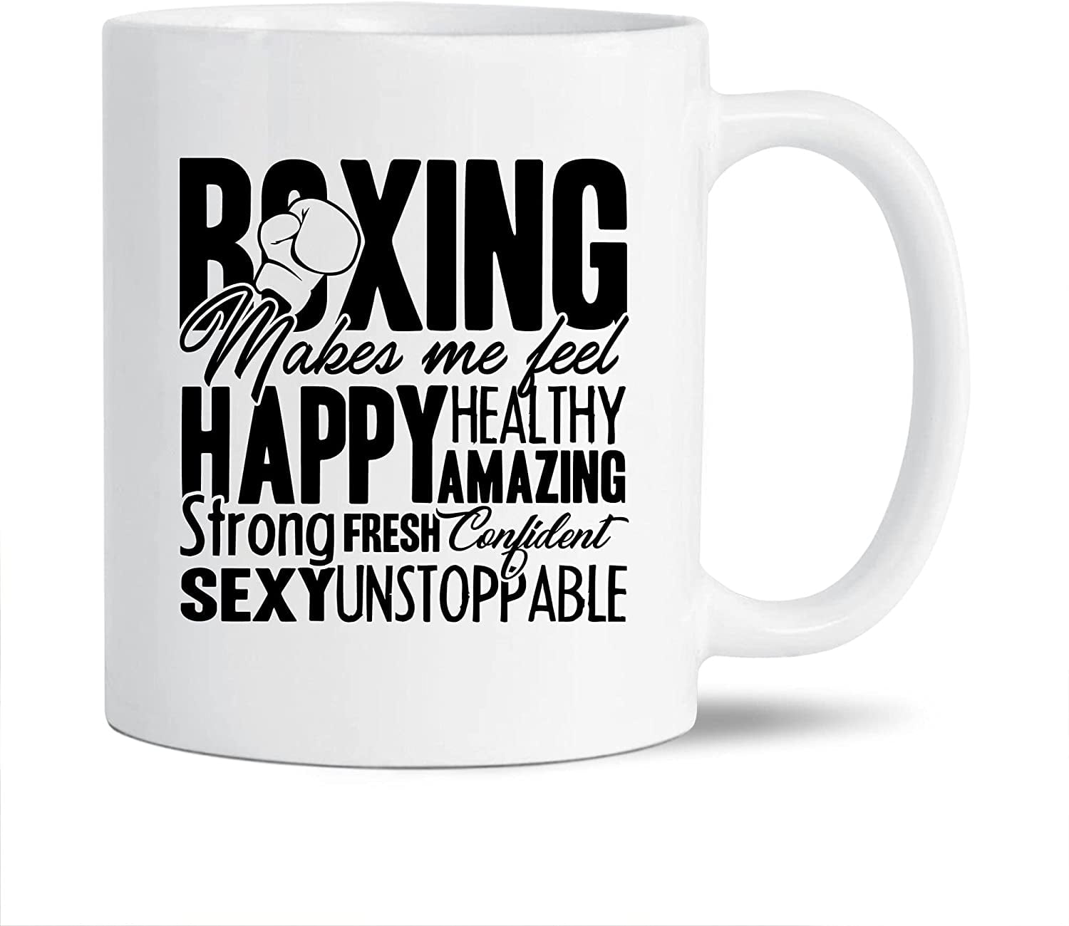 Awesome Boxing Makes Me Feel Happy Pottery Coffee Mug, Boxing Tea Mug ...