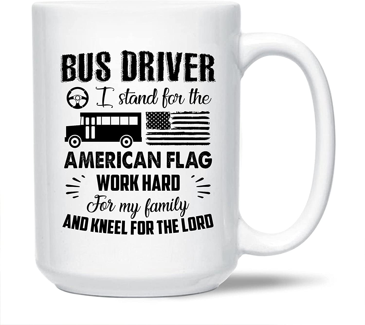 Awesome Bus Driver I Stand For The American Flag Pottery Coffee Mug ...