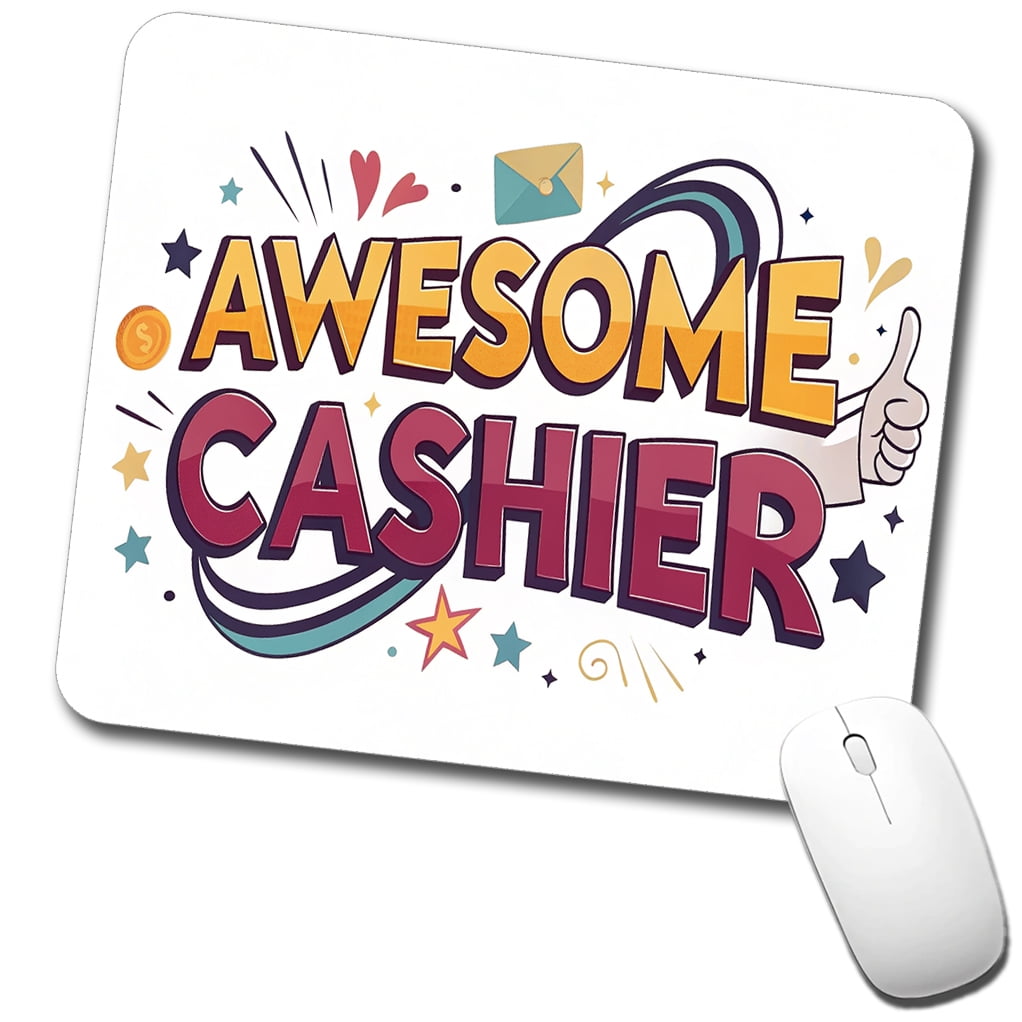 Awesome Cashier Inspirational Mouse Pad Low Profile Gaming Mat ...