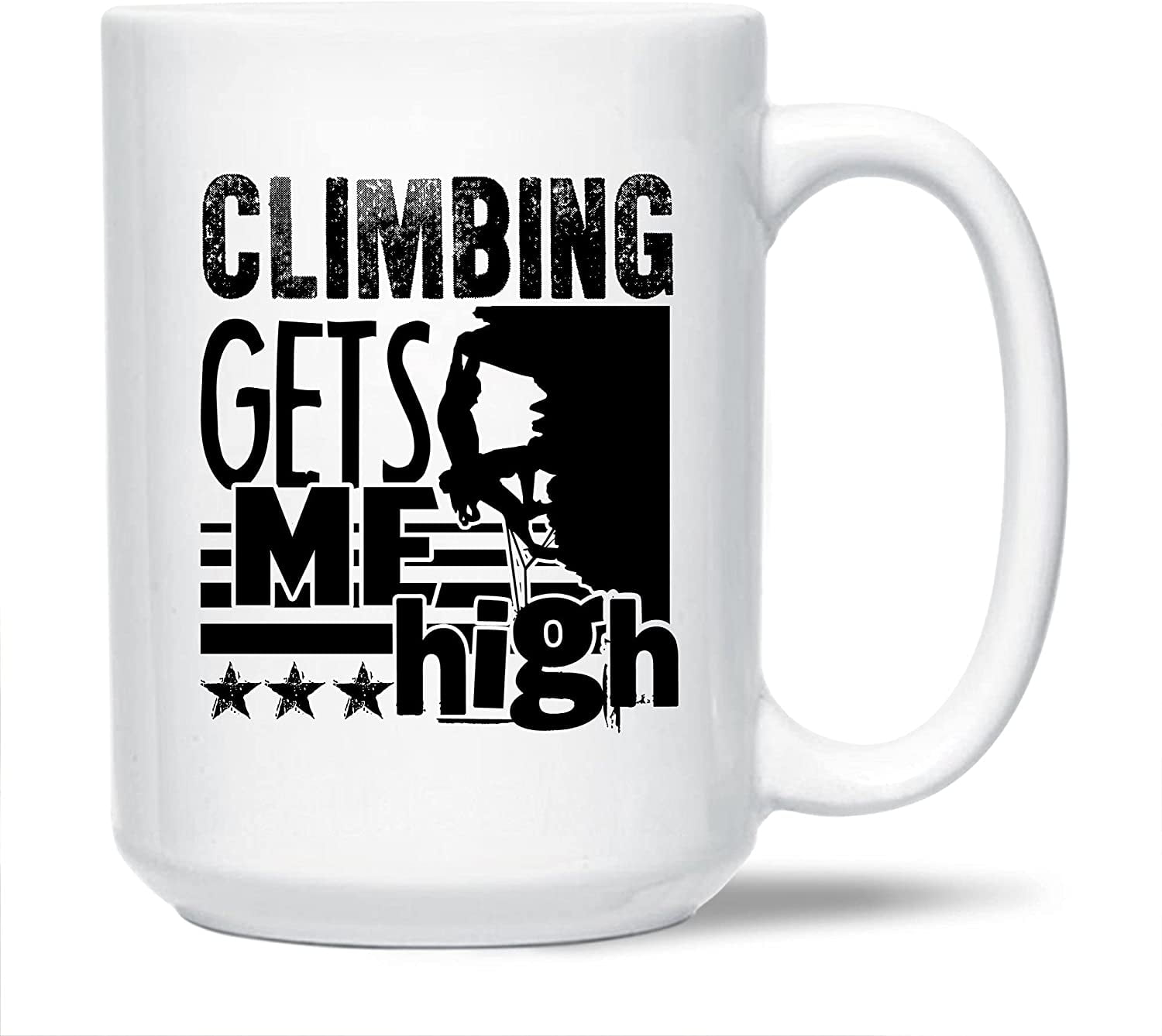Awesome Climbing Decorative Mug, Climbing Gets Me High Pottery Teacup ...