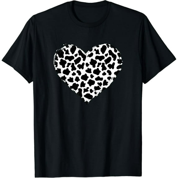 Awesome Cow Print Black & White Print Heart - Cow Print Funny Creative ...