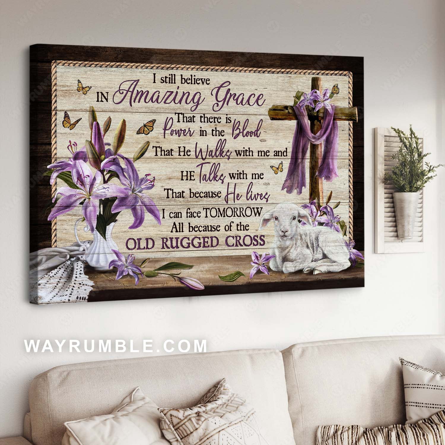 Awesome Cross Purple Lily Flower Lamb Of God I Still Believe In Amazing ...
