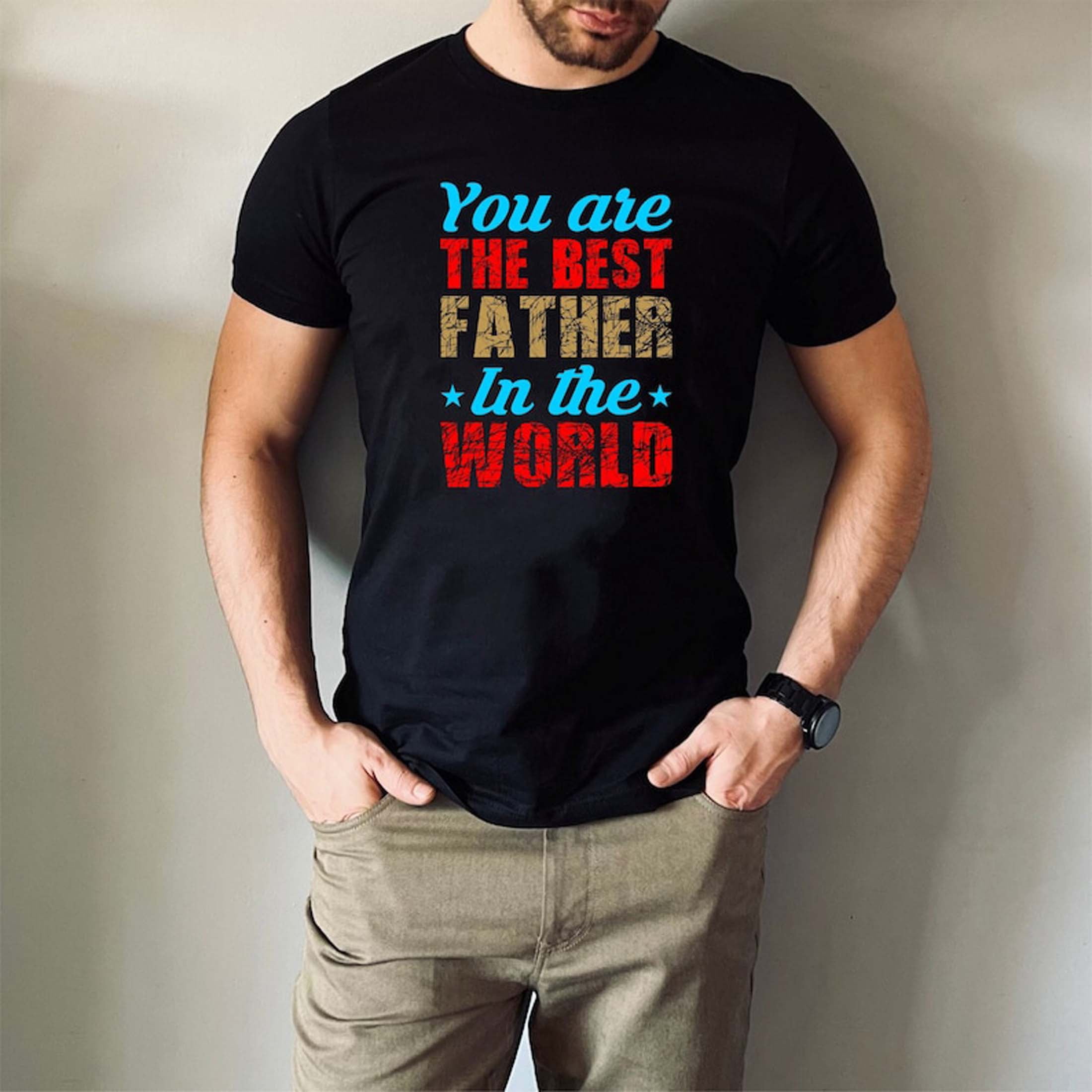 Awesome Dad Gift Shirt Father_s Day T-shirt The Best Dad In The World Funny Daddy Birthday Gift ...