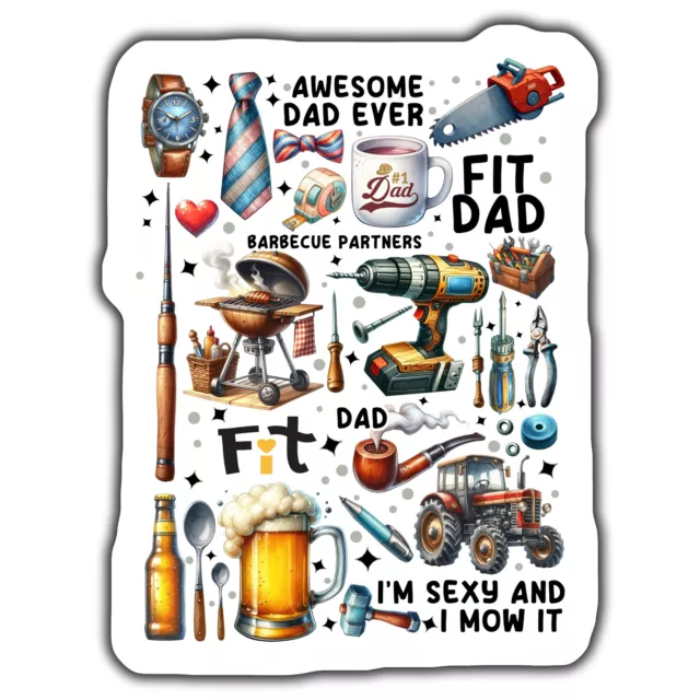 Awesome Dad Stickers Set, Dad Jokes Stickers, Fit Dad Stickers, Bbq Dad ...