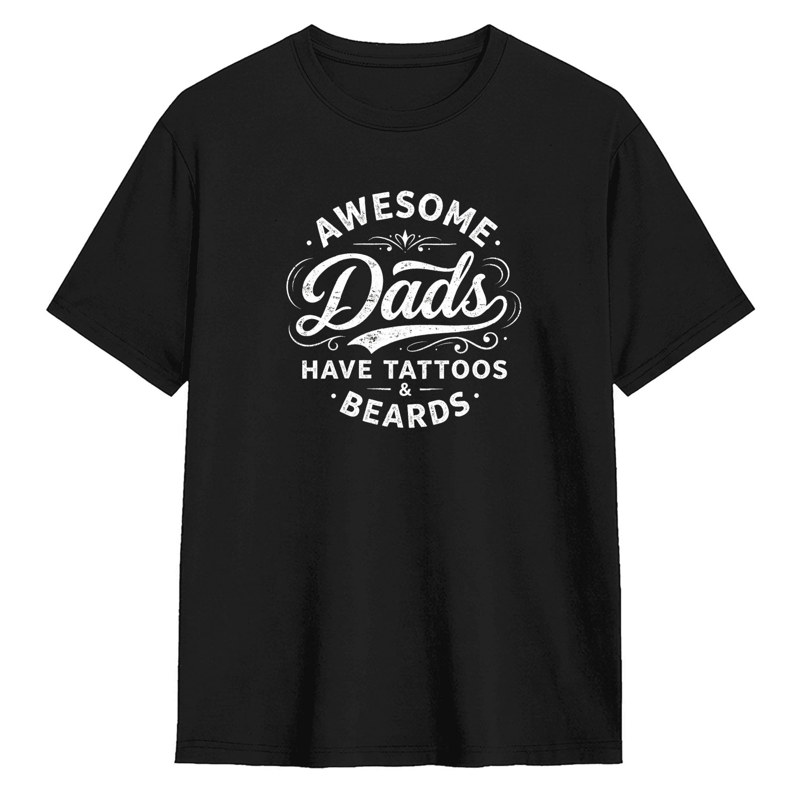 Awesome Dads Have Tattoos And Beards Cool Graphic Tee for Men, Funny ...