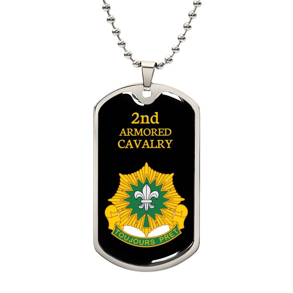 Awesome Dog Tag For 2nd Armored Cavalry - Graphic Military Dog Tag ...