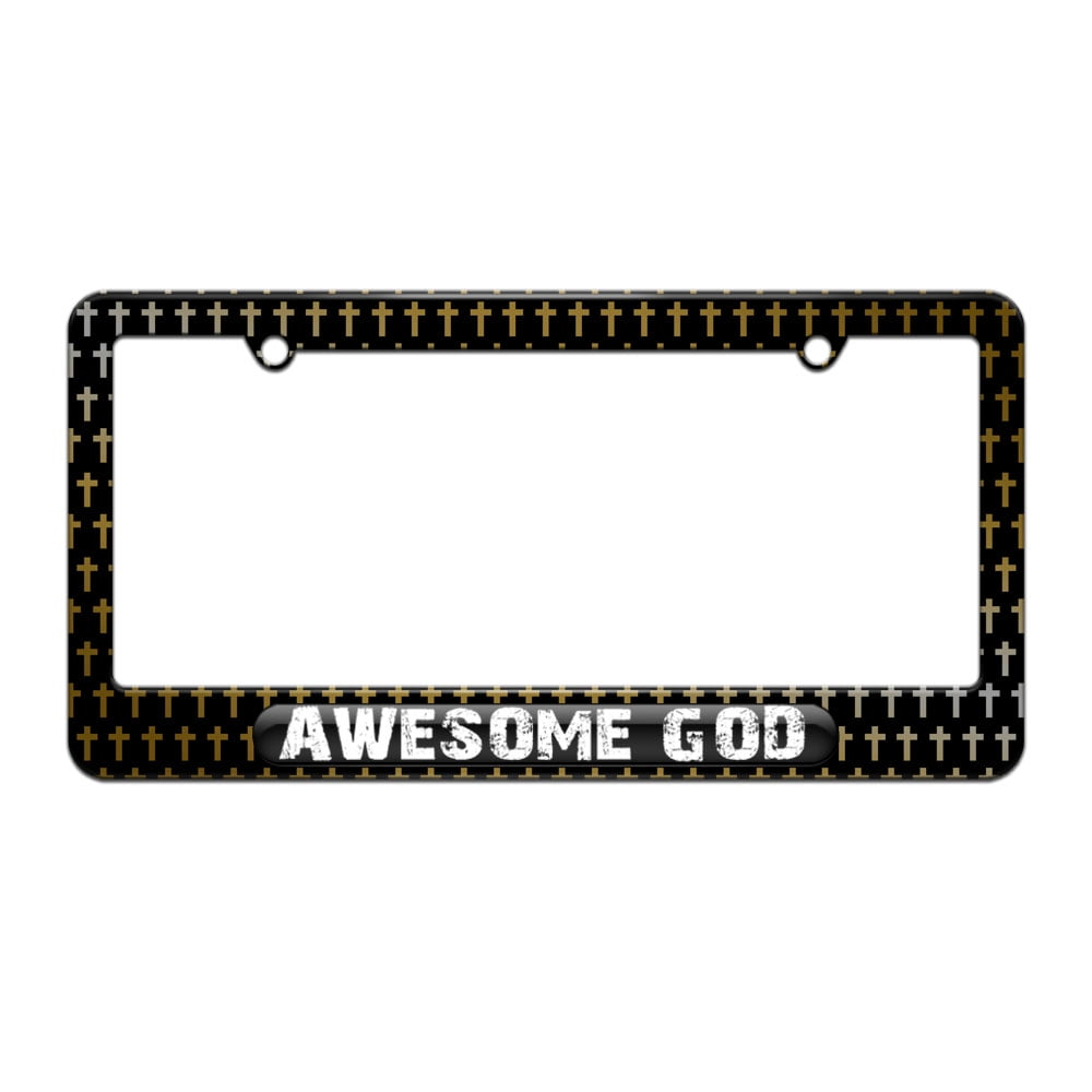 Awesome God License Plate Tag Frame - Christian Cross Design - Walmart.com