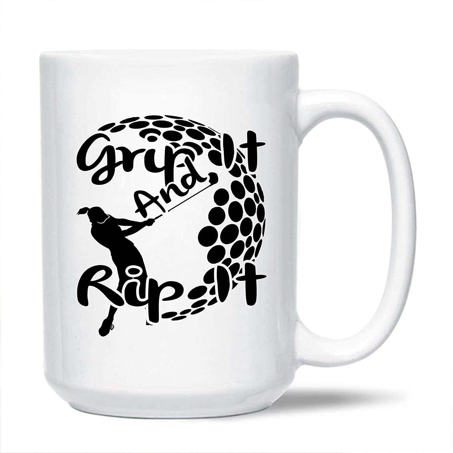 Awesome Golf Decorative Mug, Grip It And Rip It Pottery Teacup, Unique Golf Coffee Mug, Golf ...