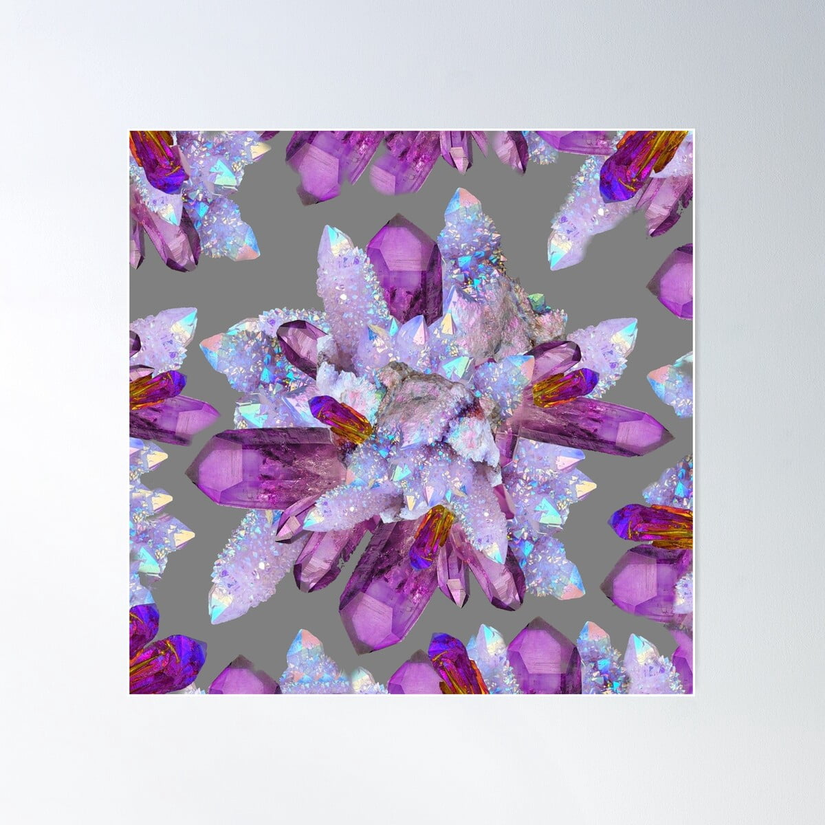 Awesome Grey Amethyst & Quartz Crystals, Poster Wall Art, Modern Wall ...