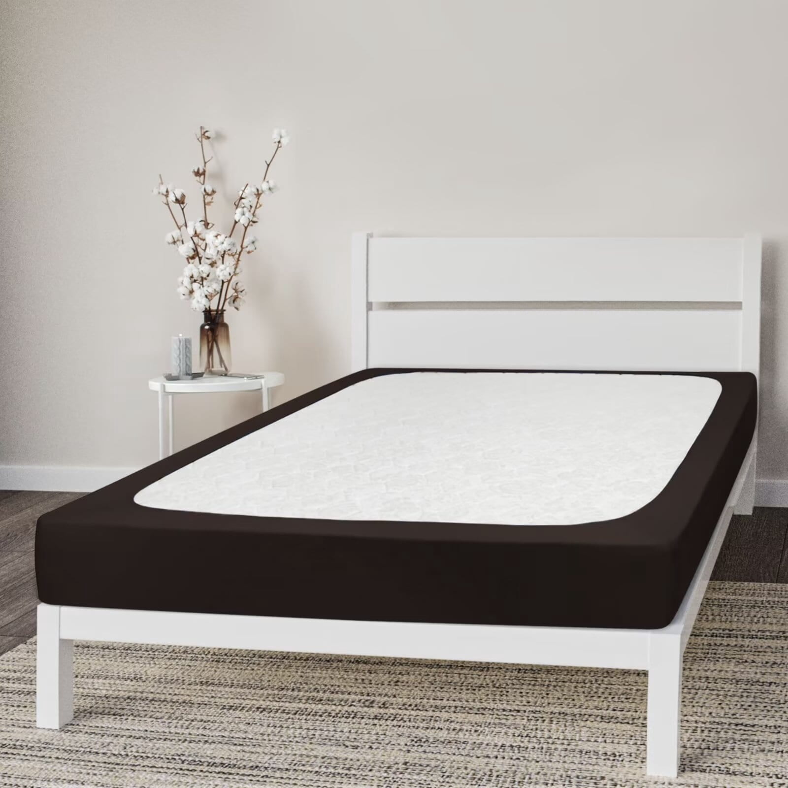 Awesome Home Box Spring Cover Jersey Knit& Stretchy Wrap Around 4 Sides ...