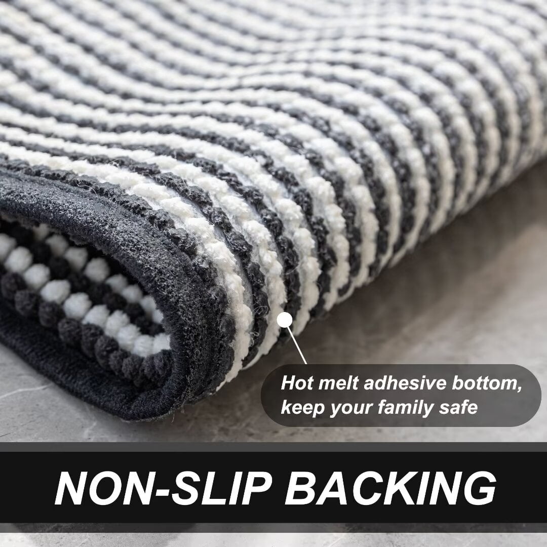 Awesome Home Ombre Chenille Bath Mat 20"Wx32"L - Black - Walmart.com