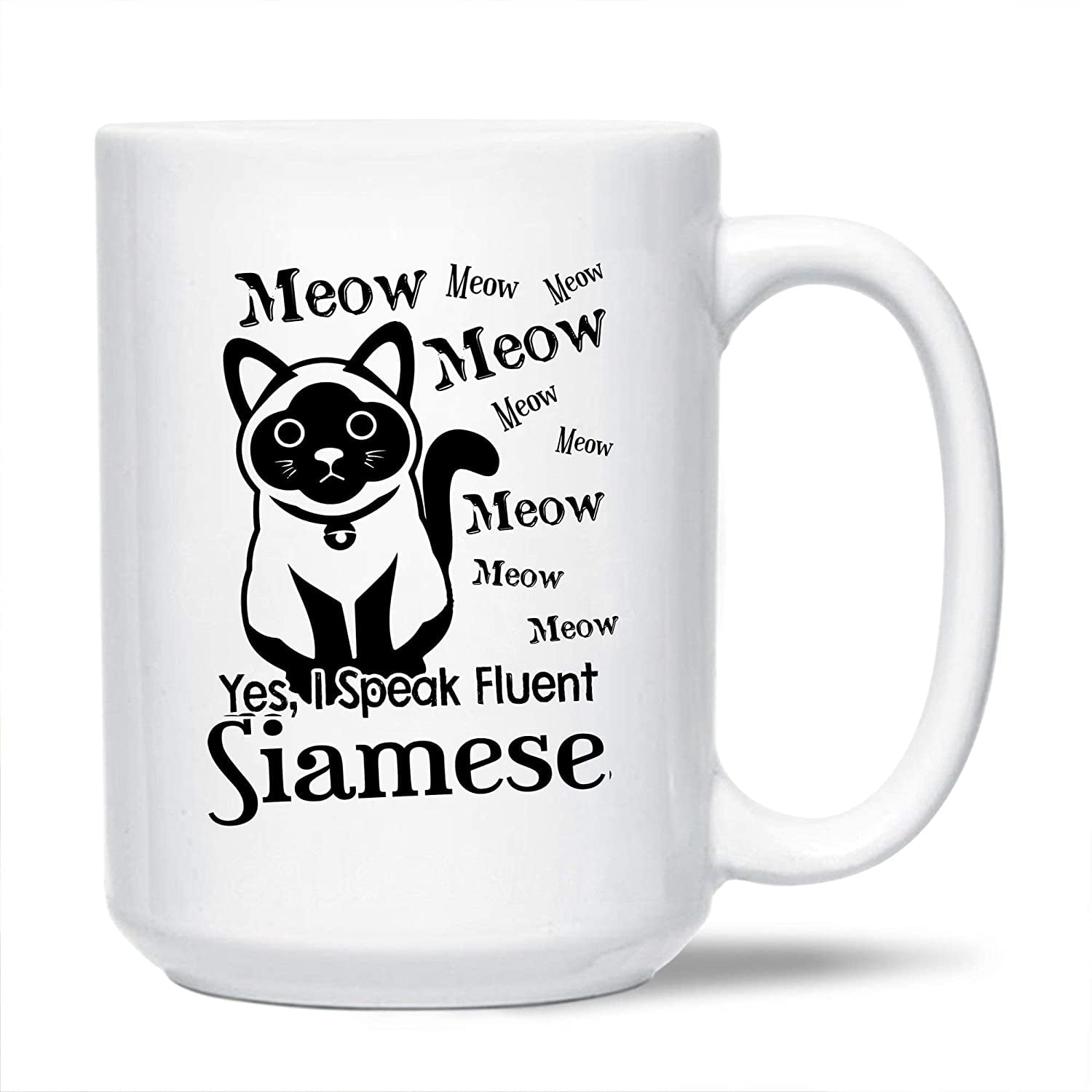 Awesome I Speak Fluent Siamese Pottery Coffee Mug, Siamese Cat Tea Mug, Siamese Cat Cup Gift ...