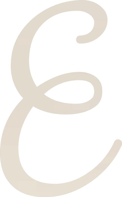 Awesome Life Craft, Acrylic Letter E Script, 4'' Tall White Alphabet ...