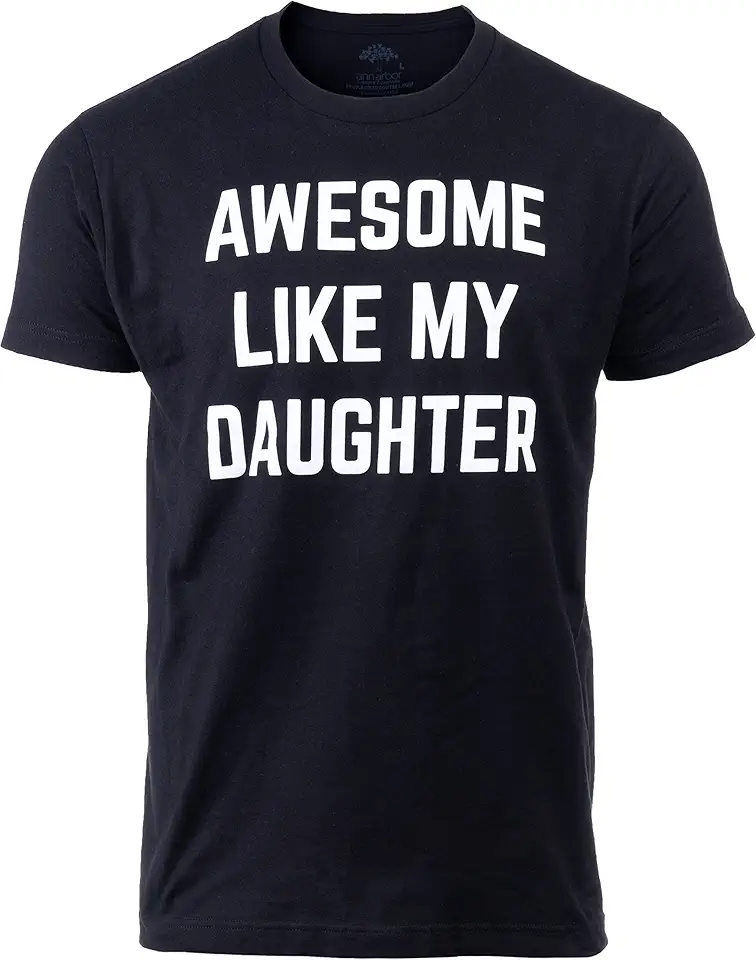 Awesome Like My Daughter Funny Parent T-Shirt Retro Graphic Tee Men ...