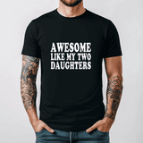 Awesome Like My Two Children Proud Parent Family Love Graphic T Shirt ...